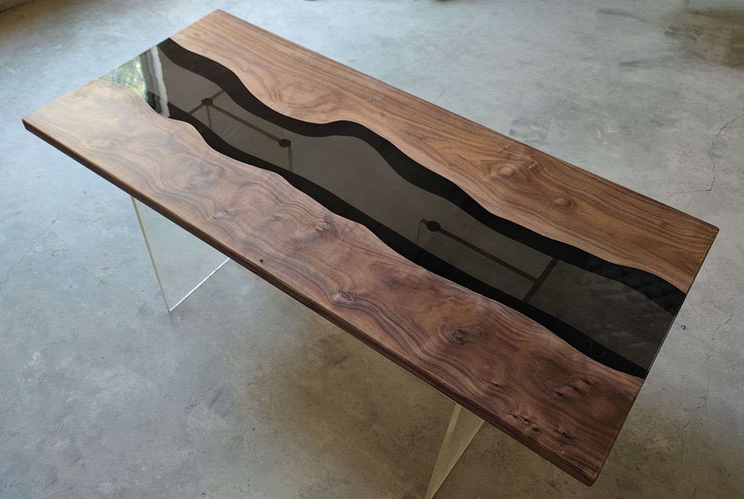 Epoxy Table, Live Edge Epoxy Table, black Walnut Resin River Table ...